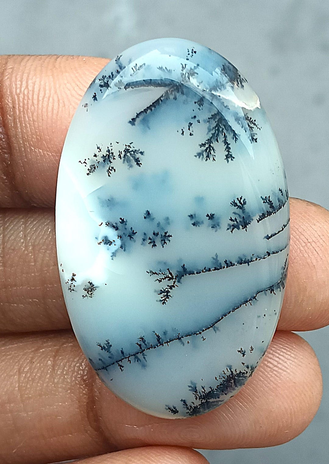 26 Cts. High Quality Dendritic Opal, Dendrite Opal Cabochon, Dendritic ...