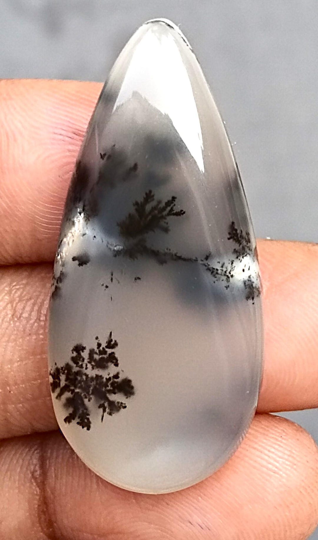 21 Cts. High Quality Dendritic Opal, Dendrite Opal Cabochon, Dendritic ...