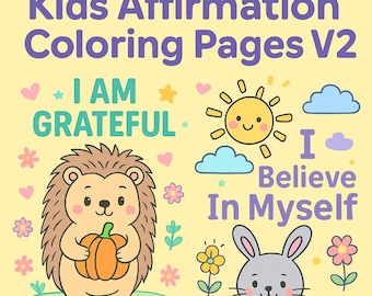 Kids Affirmation Coloring Pages: Positive Quotes, Mindfulness (PDF ...