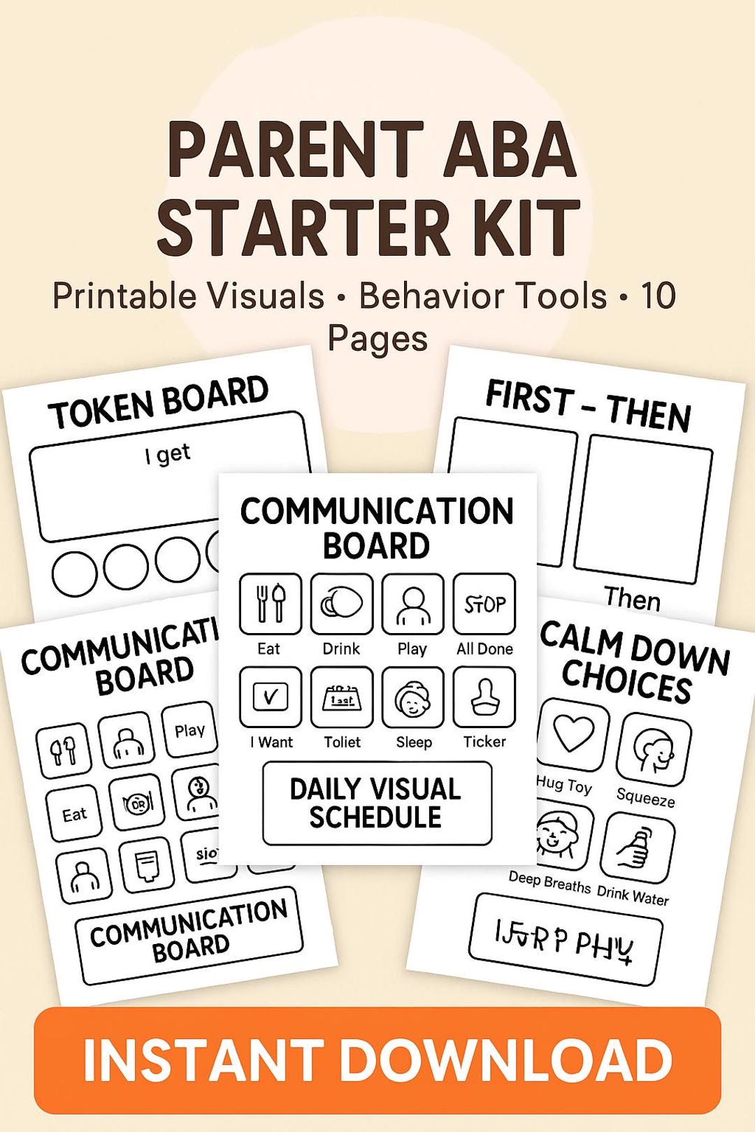 Parent ABA Starter Kit | Printable Token Boards, Visual Schedules ...