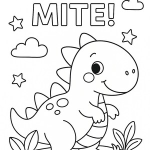 Dinosaur Affirmation Coloring Pages: Positive Quotes for Kids (PDF 10 ...
