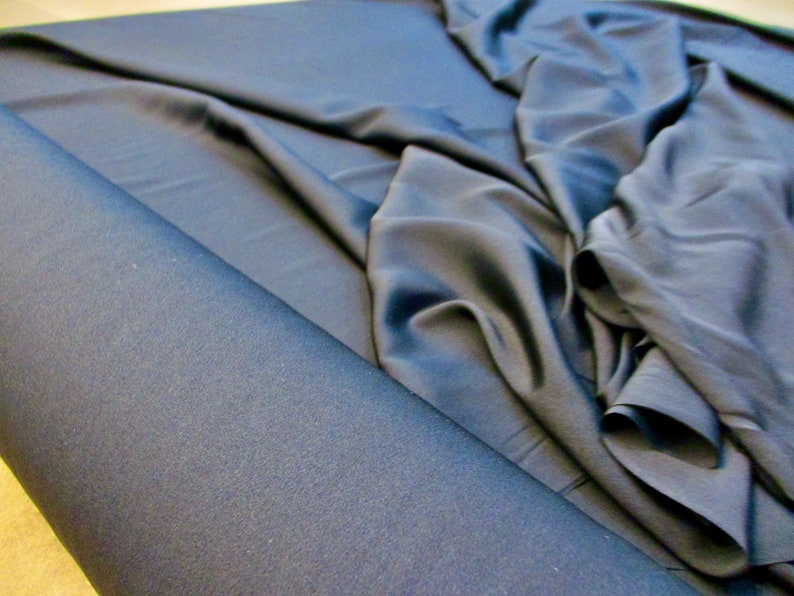 SILK CREPE FAILLE Fabric Black 45 Wide By The Yard 2 Ply | Etsy