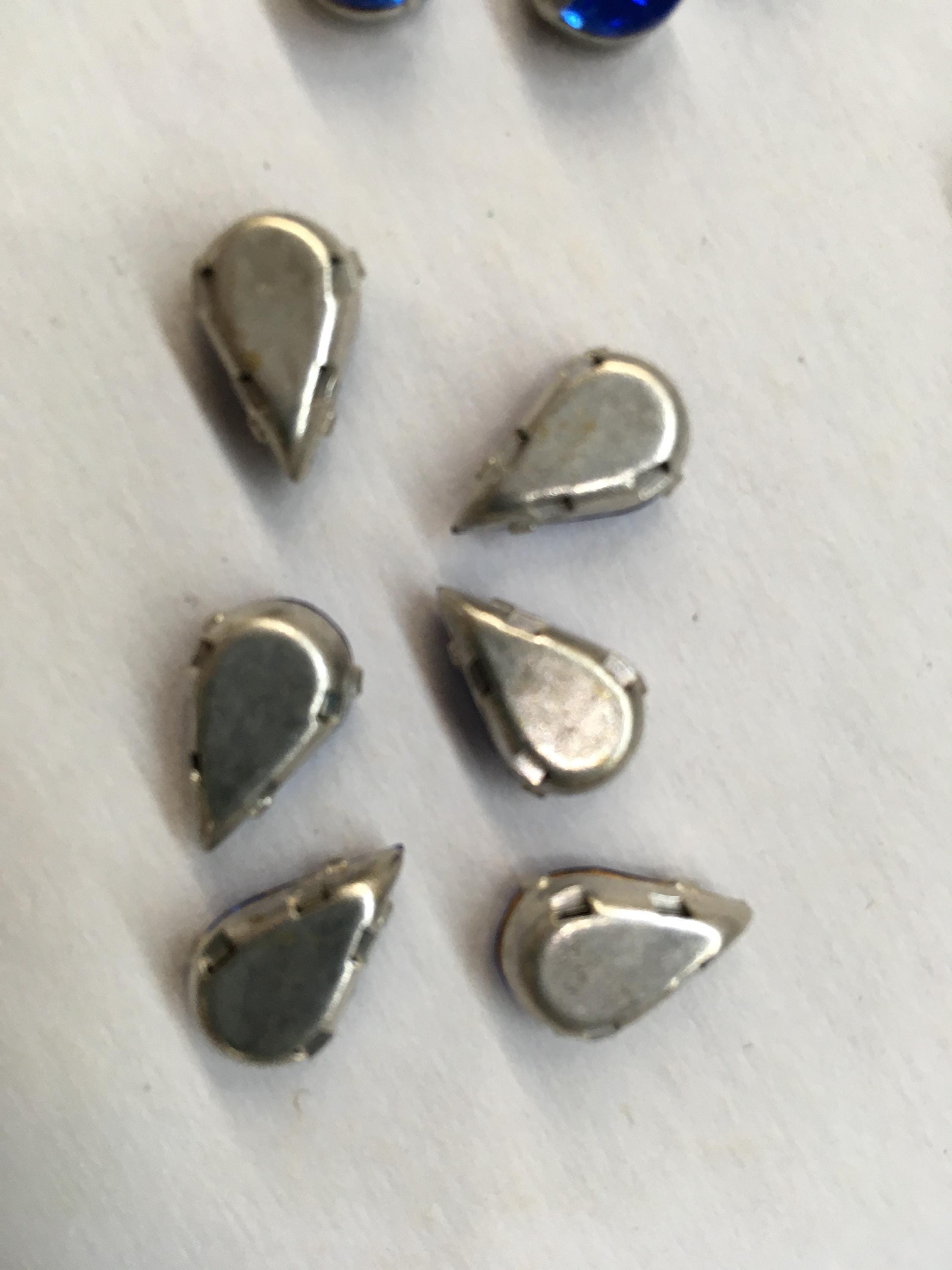 ROSE MONTEES 24 PCS Vintage 1940's-'50's Sapphire Blue Color Teardrop ...