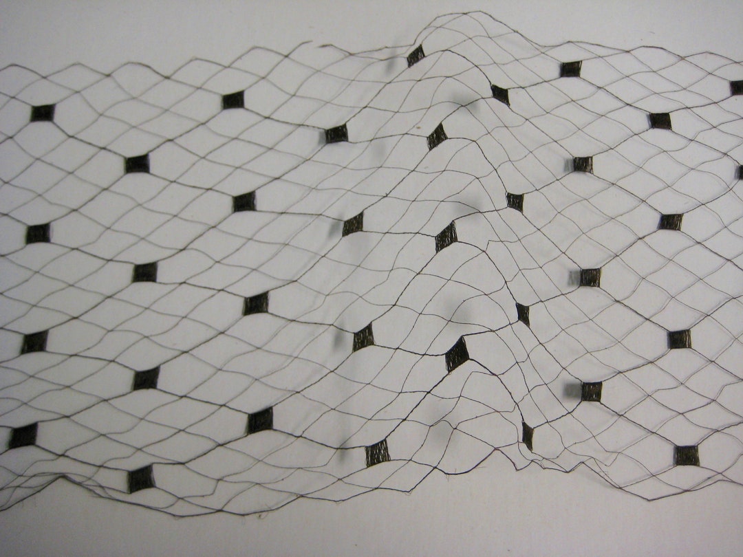 VINTAGE 1950'S MILLINERY VEILING Dark Brown With Bold Squares - Etsy