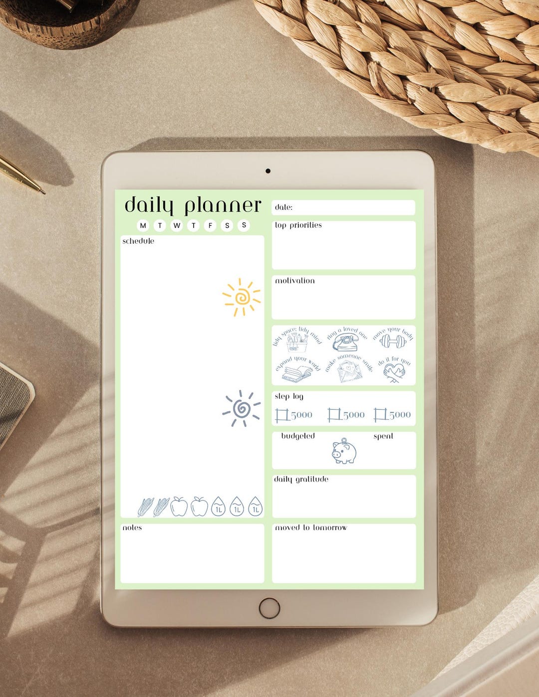 Self-care Daily Planner PDF – Printable Planner for Priorities, Budget ...