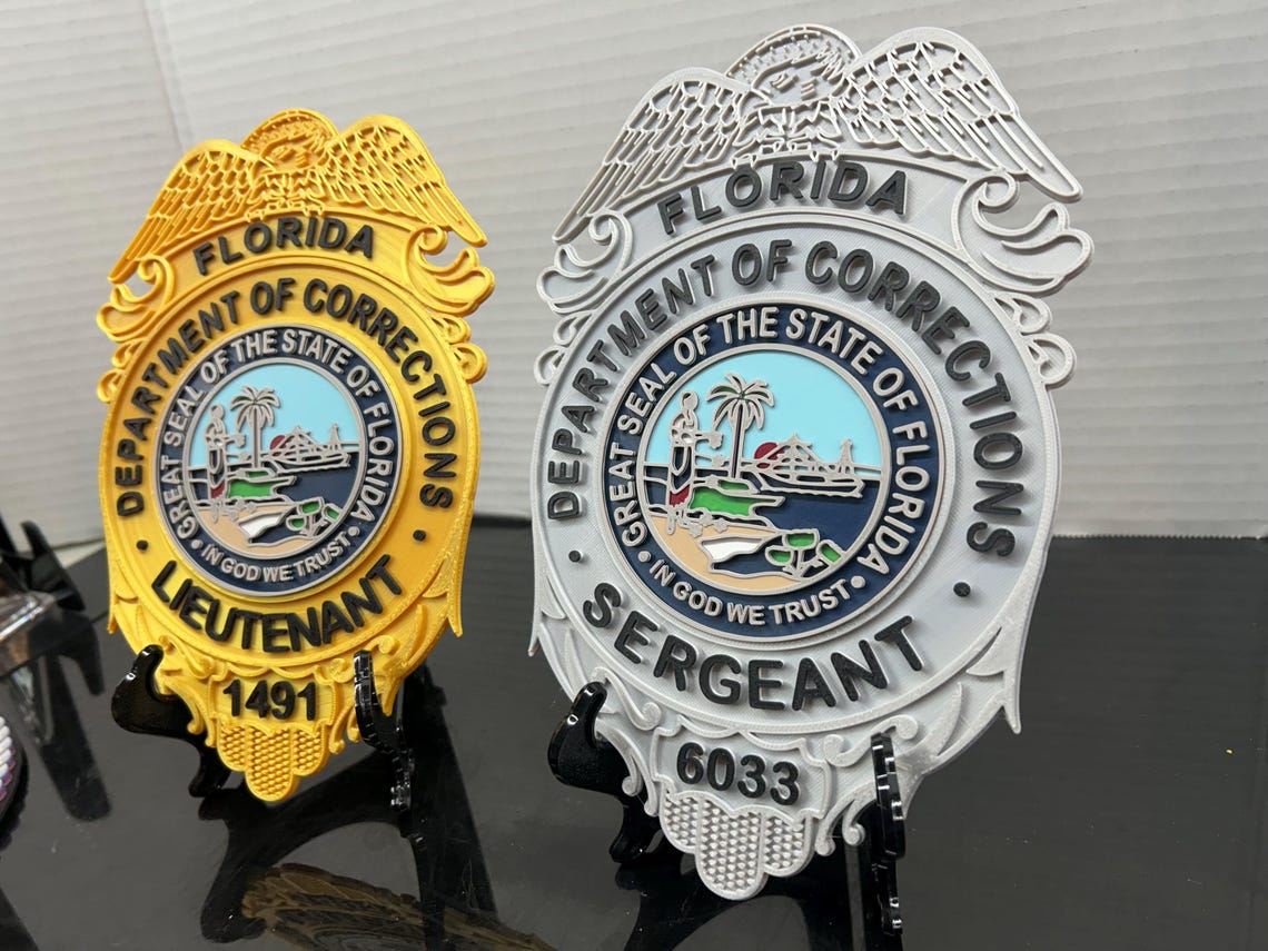 Florida DOC 3D Badge Plaque - Etsy