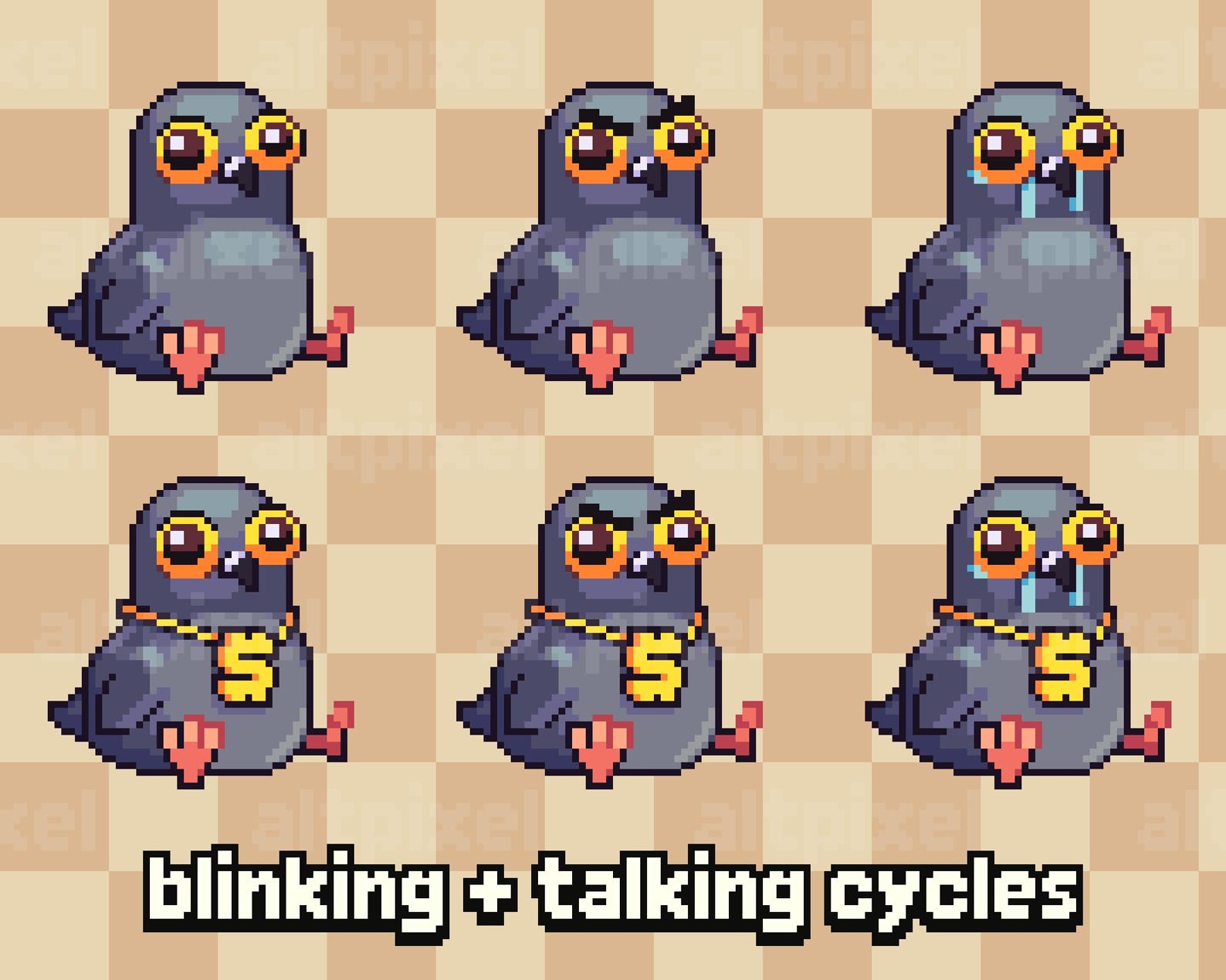 Animated Pixel Pigeon Pngtuber Model: Streaming Avatar (veadotube Mini ...