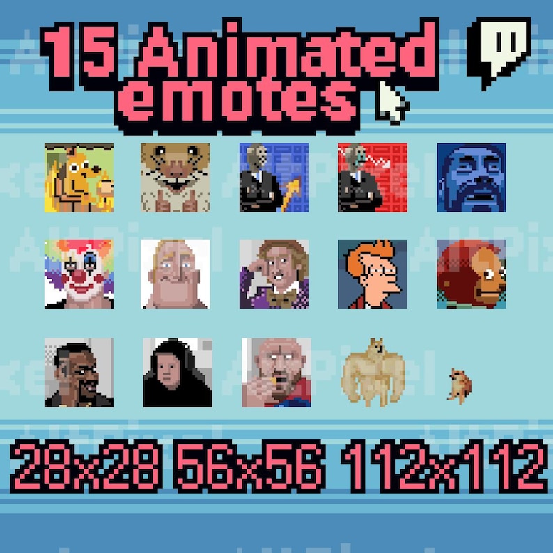 Animated Pixel Meme Emotes for Twitch, Discord (instant Download/gif ...