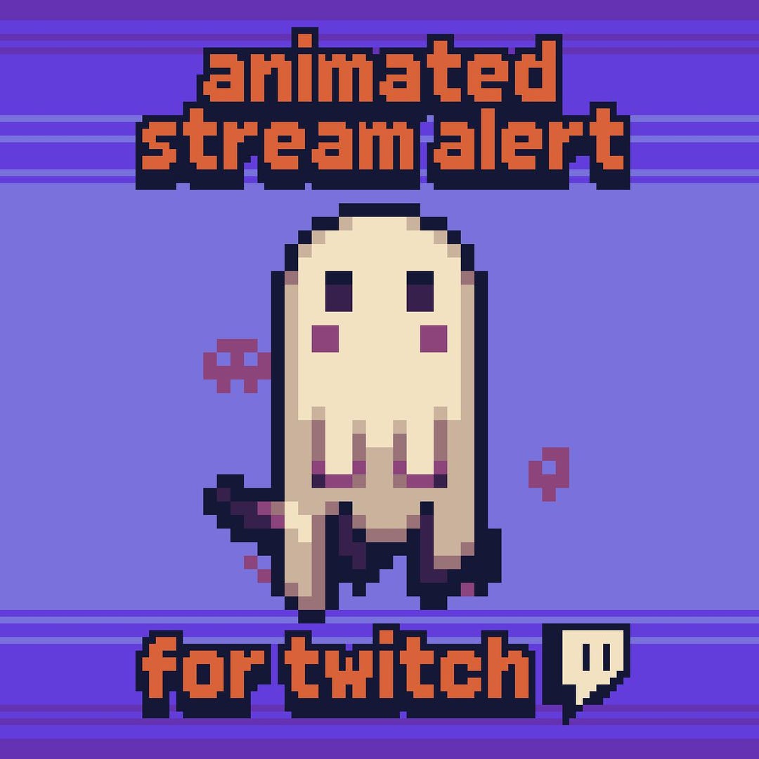 Twitch Alert Ghost Cute Animated Stream Alerts, Cozy Pixel Ghost Alert ...
