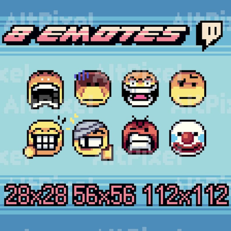 Cursed Pixel Twitch Emotes Pack: Retro Rage Faces - Etsy