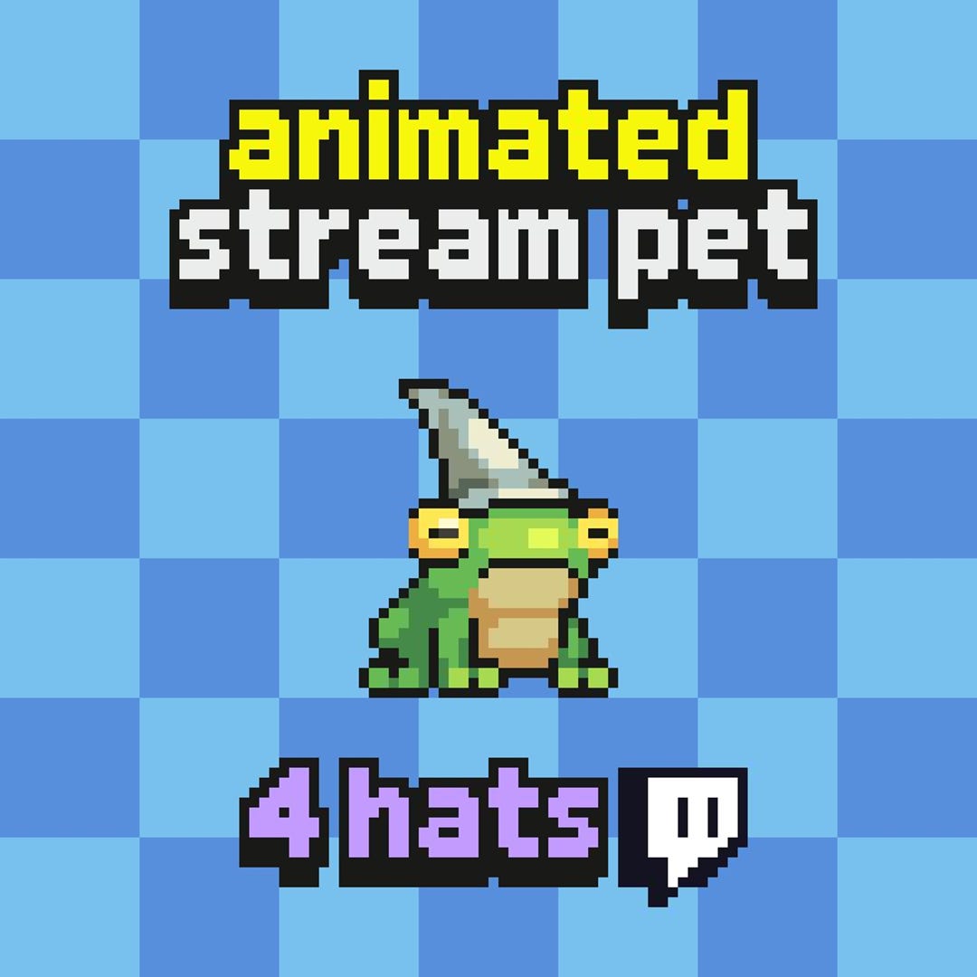 Cute Animated Pixel Frog Bundle - 4 Hats, Animated Halloween Stream ...