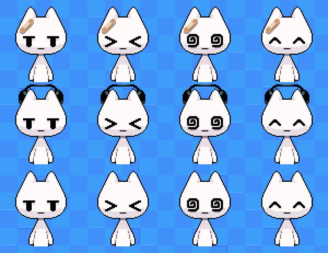 Animated Pixel Cat Pngtuber Model: Streaming Avatar (veadotube Mini ...