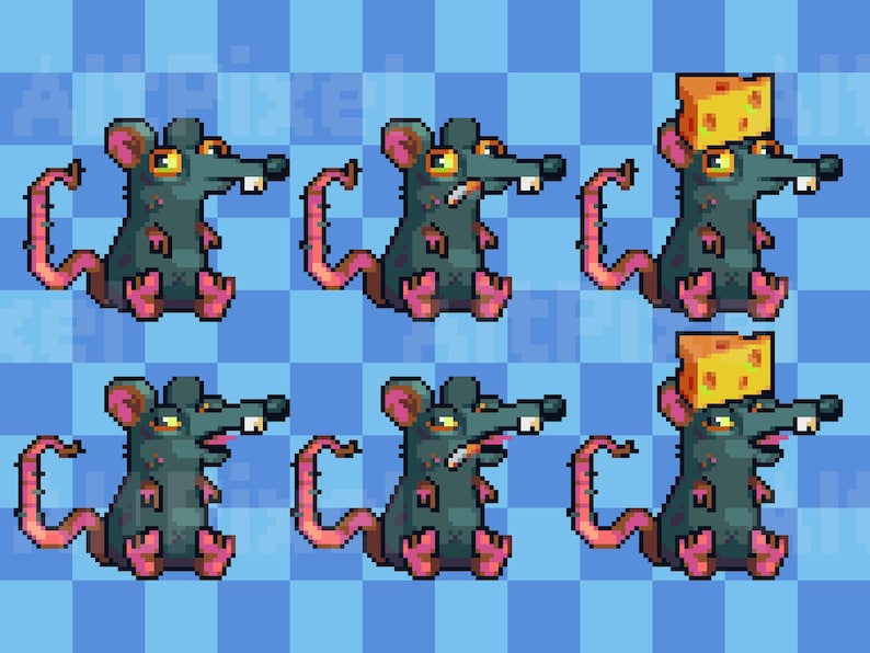 Animated Pixel Rat Pngtuber Model: Streaming Avatar (veadotube Mini ...