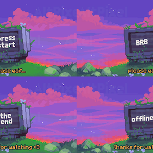 4x Animated Stream Scenens Twitch, Youtube ~ Pixel Art Animation ...