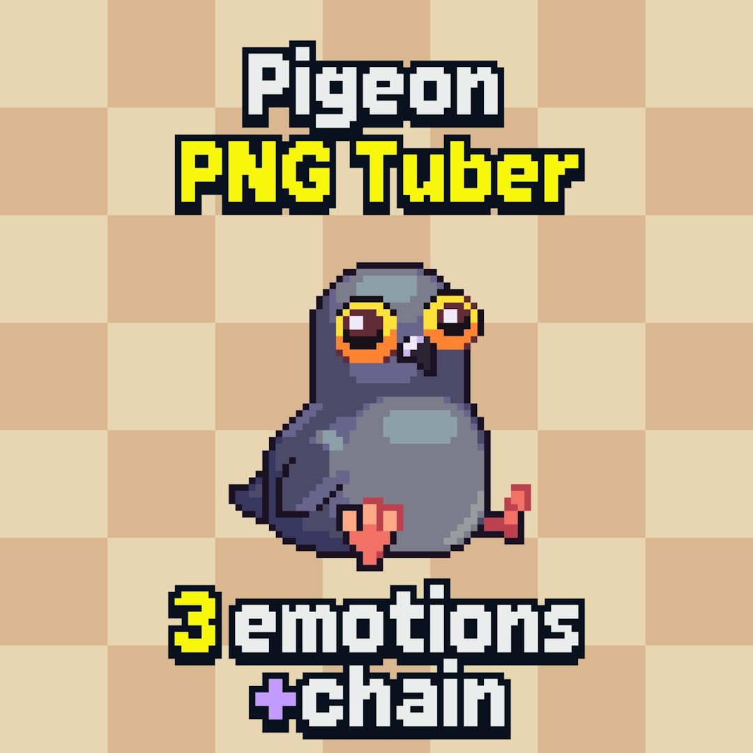 Animated Pixel Pigeon Pngtuber Model: Streaming Avatar (veadotube Mini ...