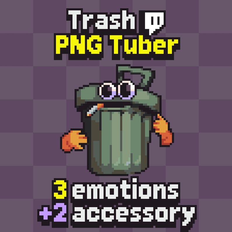 Animated Pixel Trash Pngtuber Model: Streaming Avatar (veadotube Mini ...