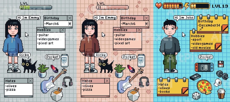 Custom Pixel Art Portrait | Retro Gamer Gift | 4:3 Digital Illustration ...