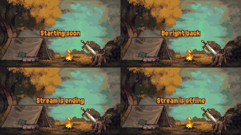 4x Animated Retro Pixel Scenens Twitch, Youtube ~ Pixel Animation ...