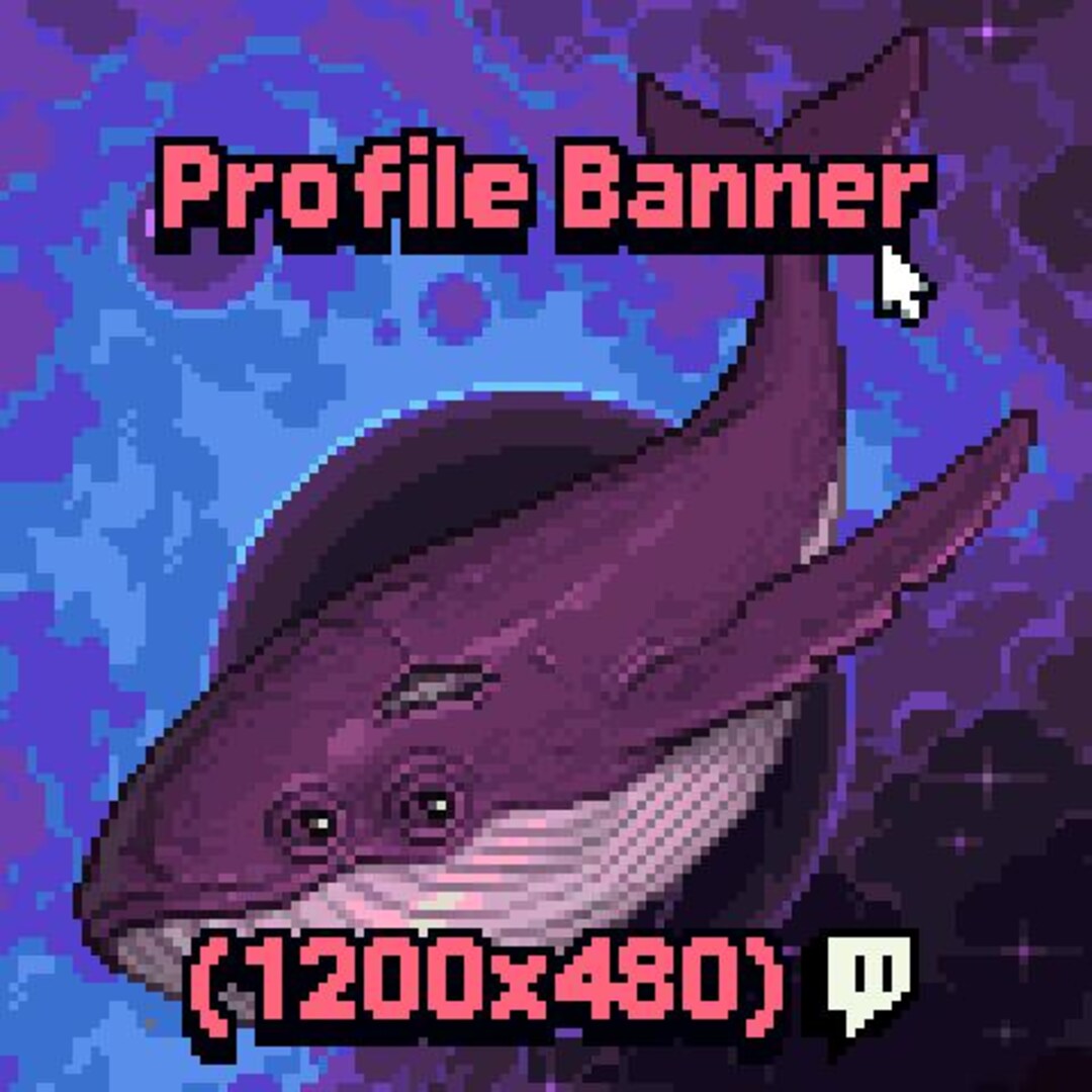 Pixel Art Twitch Banner: Space Whale Streamer Profile (PNG Download) - Etsy