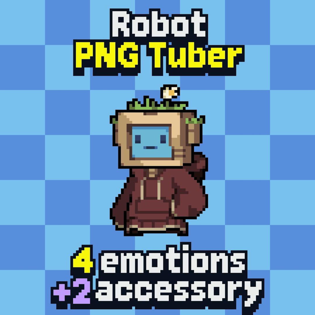 Animated Pixel Robot Pngtuber Model: Streaming Avatar (veadotube Mini ...