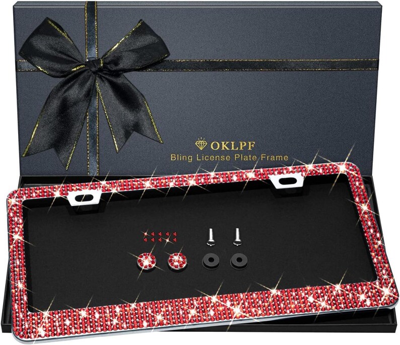 Sparkly Bling License Plate Frame for Women | Stainless Steel ...
