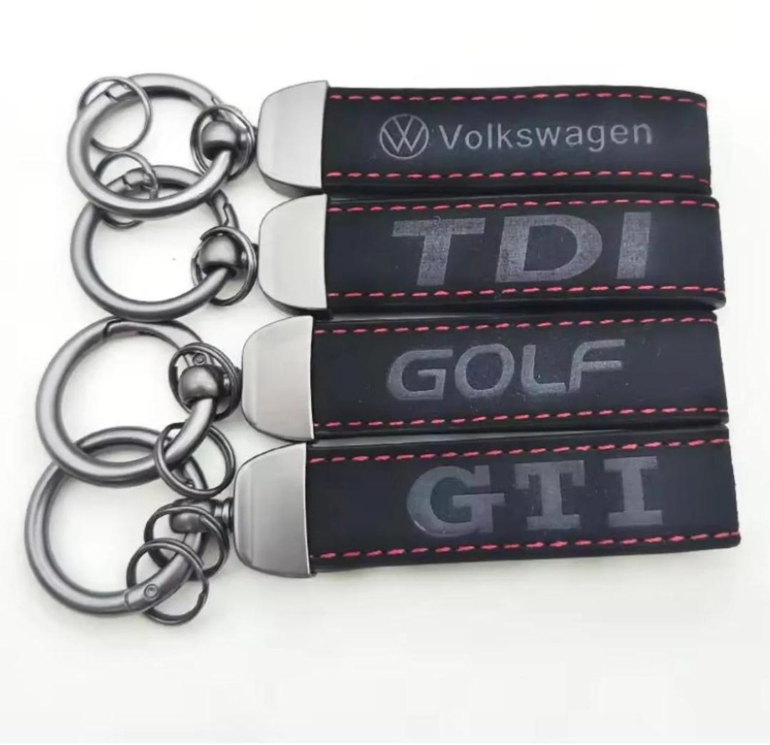 2025 Suede Leather Logo Car Keychain for Volkswagen Golf Gti R Line Gli ...