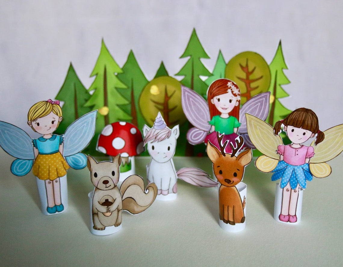 Set of 6 PRINTABLE Forest Creatures Finger Puppets PDF - Etsy