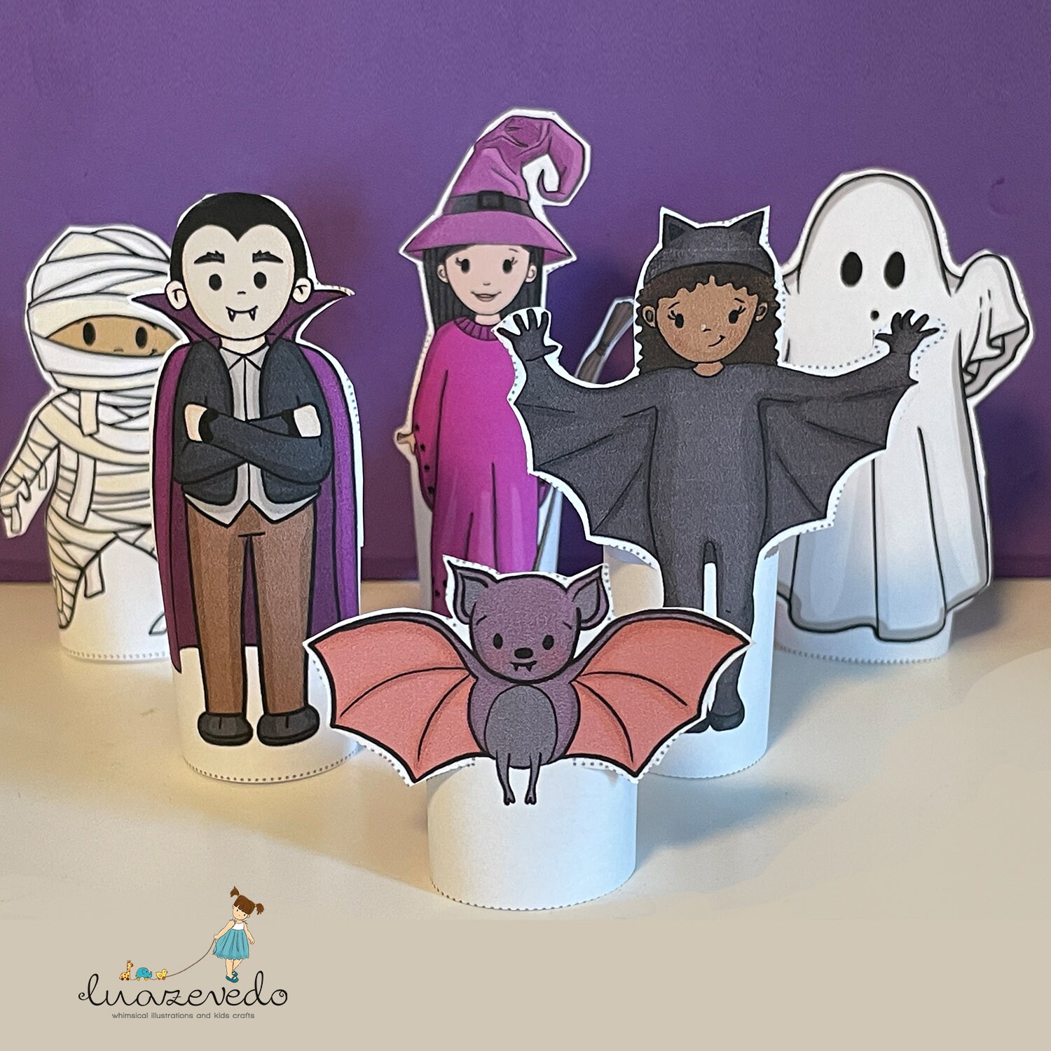 PRINTABLE HALLOWEEN Finger Puppets PDF Download Halloween Party Favor ...