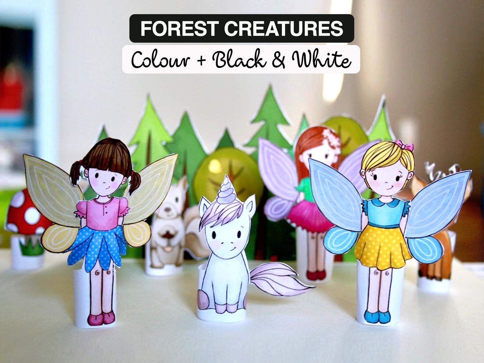 Set of 6 PRINTABLE Forest Creatures Finger Puppets | PDF Download ...