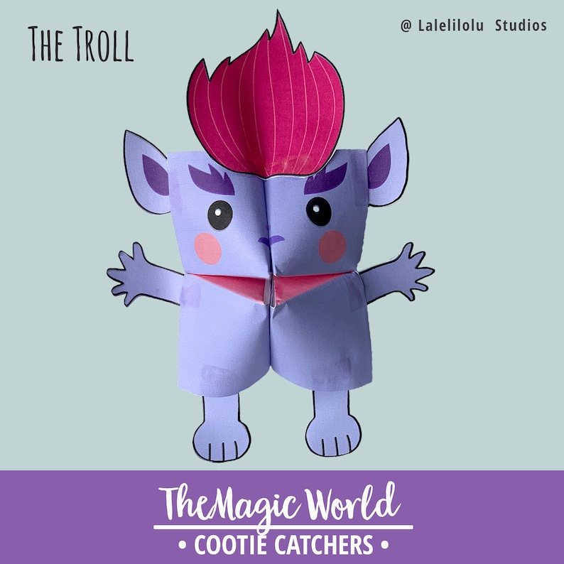 Printable Magic World Cootie Catchers | Dragon, Unicorn, Mermaid (PDF ...