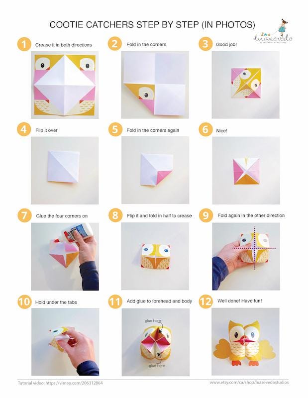 Halloween Cootie Catchers Set | Printable Origami Party Favors (PDF ...