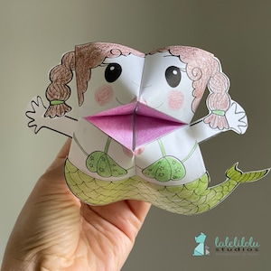 Set of 7 Black&white PRINTABLE MAGIC World Creatures Cootie Catchers ...