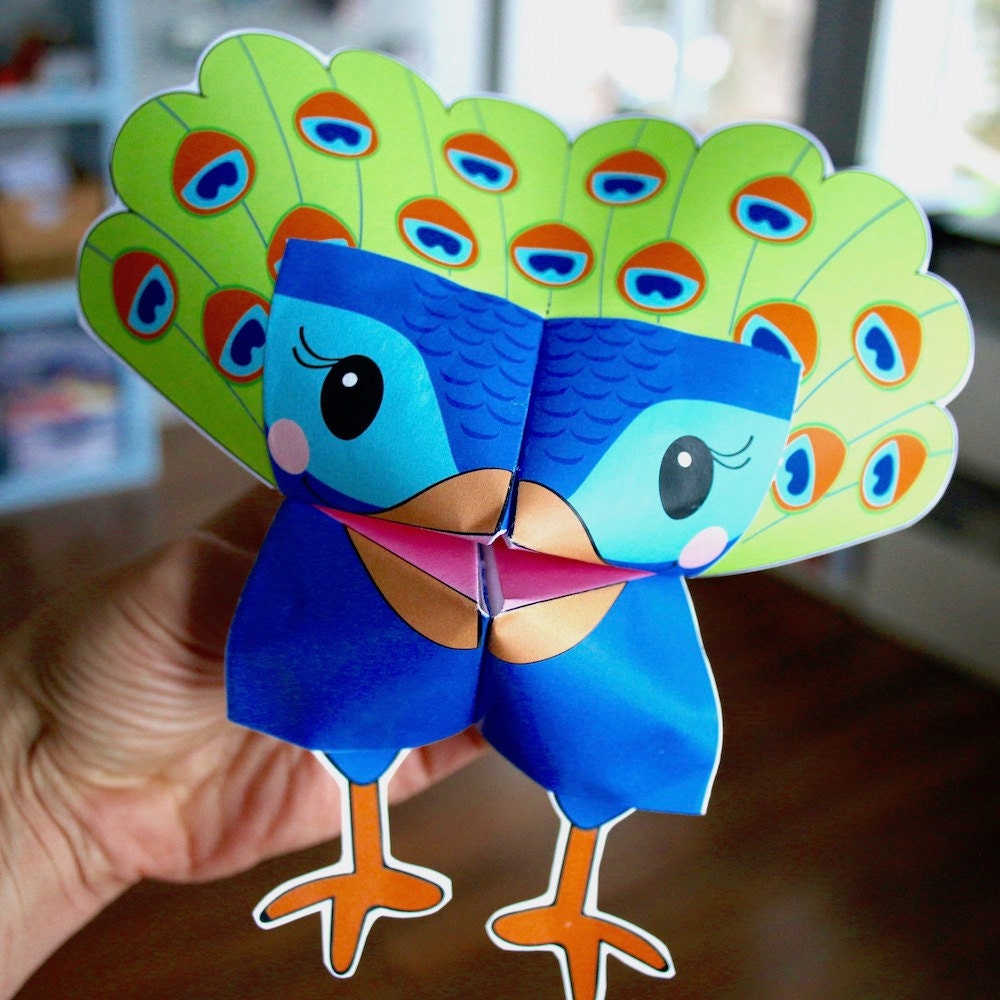 Set of 6 PRINTABLE FARM Animals Cootie Catchers PDF Download Cow, Hen ...