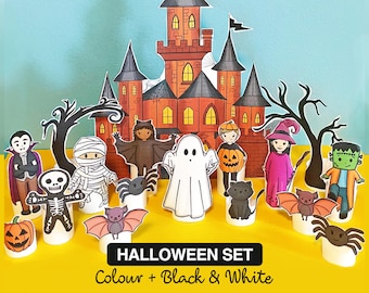 Printable Halloween Finger Puppets, DIY Template, Halloween Download ...