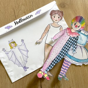 PRINTABLE Halloween Costumes Paper Dolls Colouring Pages | PDF Download ...