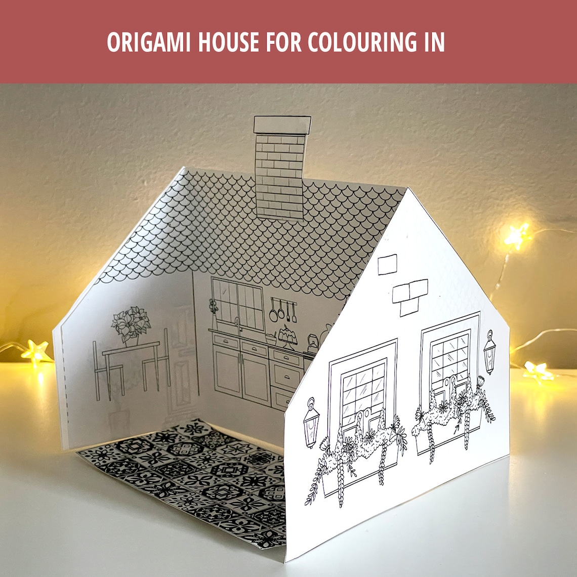Printable Christmas Eve Paper House Set | Origami Craft (PDF Download ...