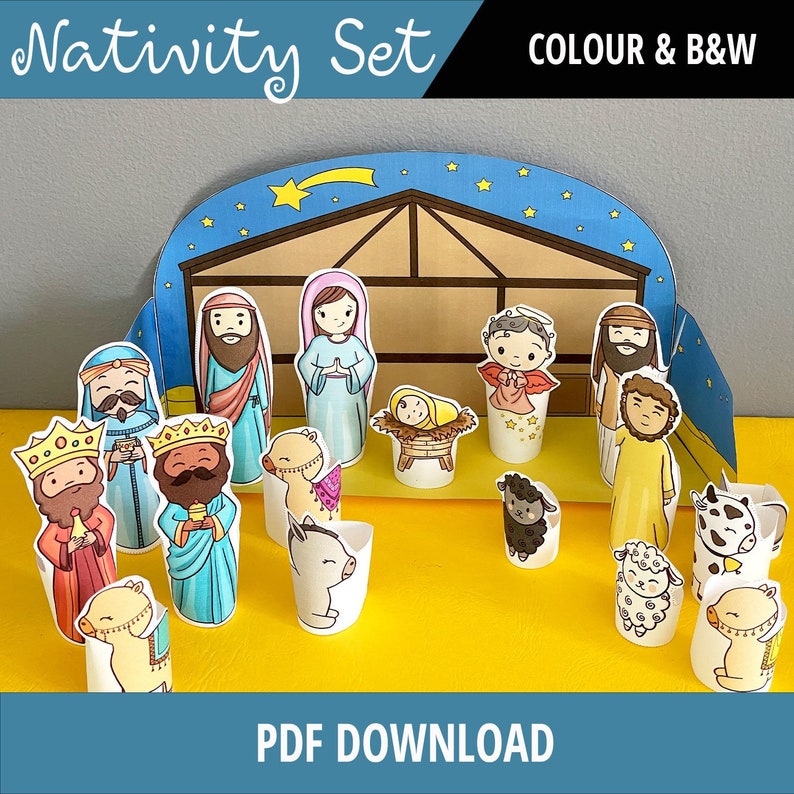 PRINTABLE NATIVITY Set Characters and Finger Puppets PDF - Etsy