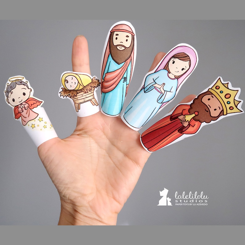 Printable Nativity Set | Christmas Finger Puppets, Kids Craft (PDF ...