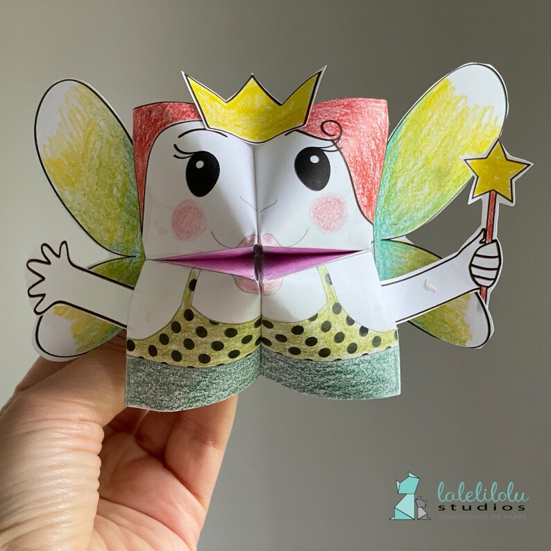 Set of 7 Black&white PRINTABLE MAGIC World Creatures Cootie Catchers ...