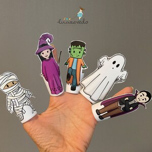 PRINTABLE HALLOWEEN Finger Puppets | PDF Download | Halloween Party ...