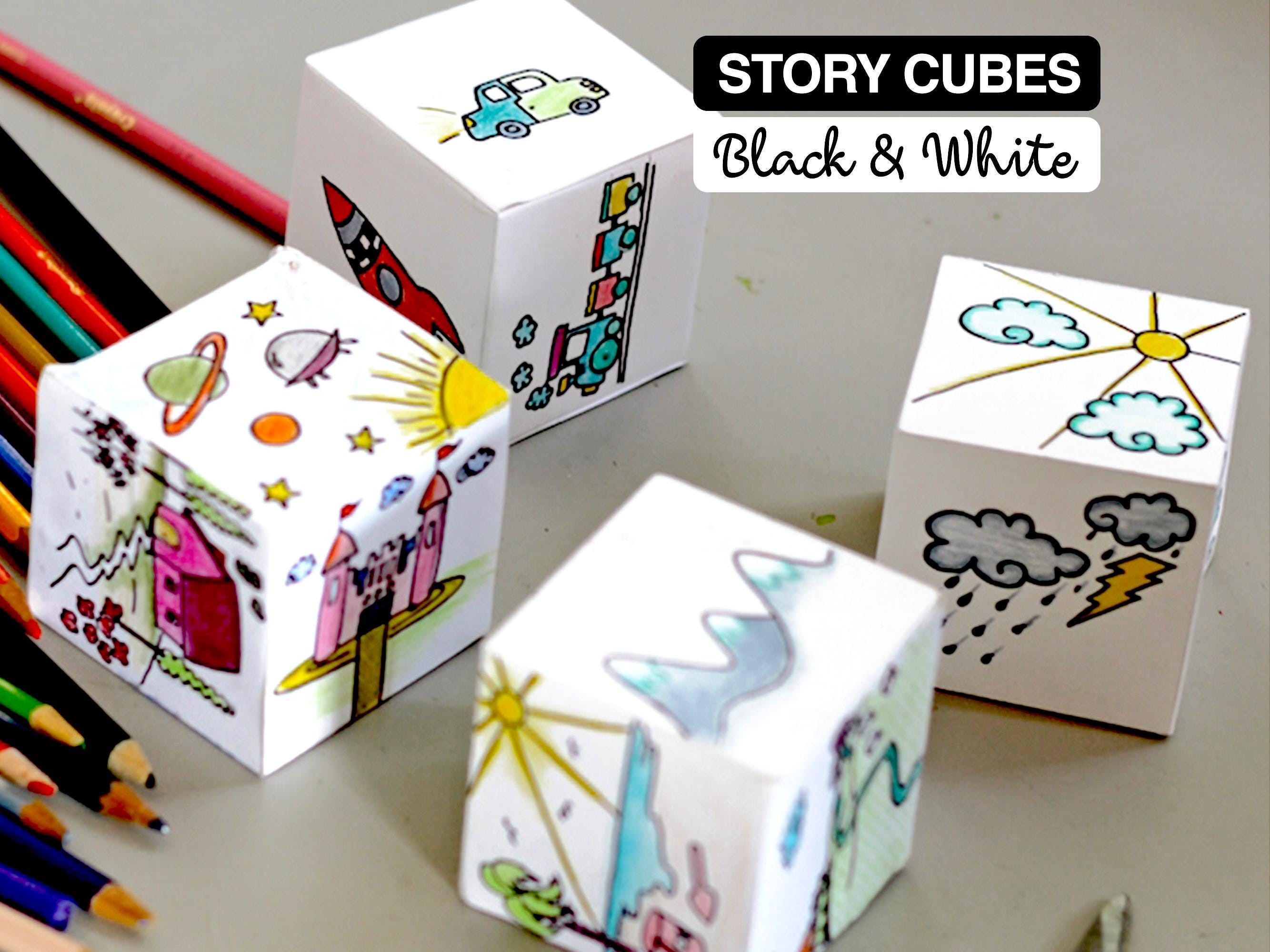 Set of 7 PRINTABLE STORY CUBES, Story Dice, Creative Paper Play ...