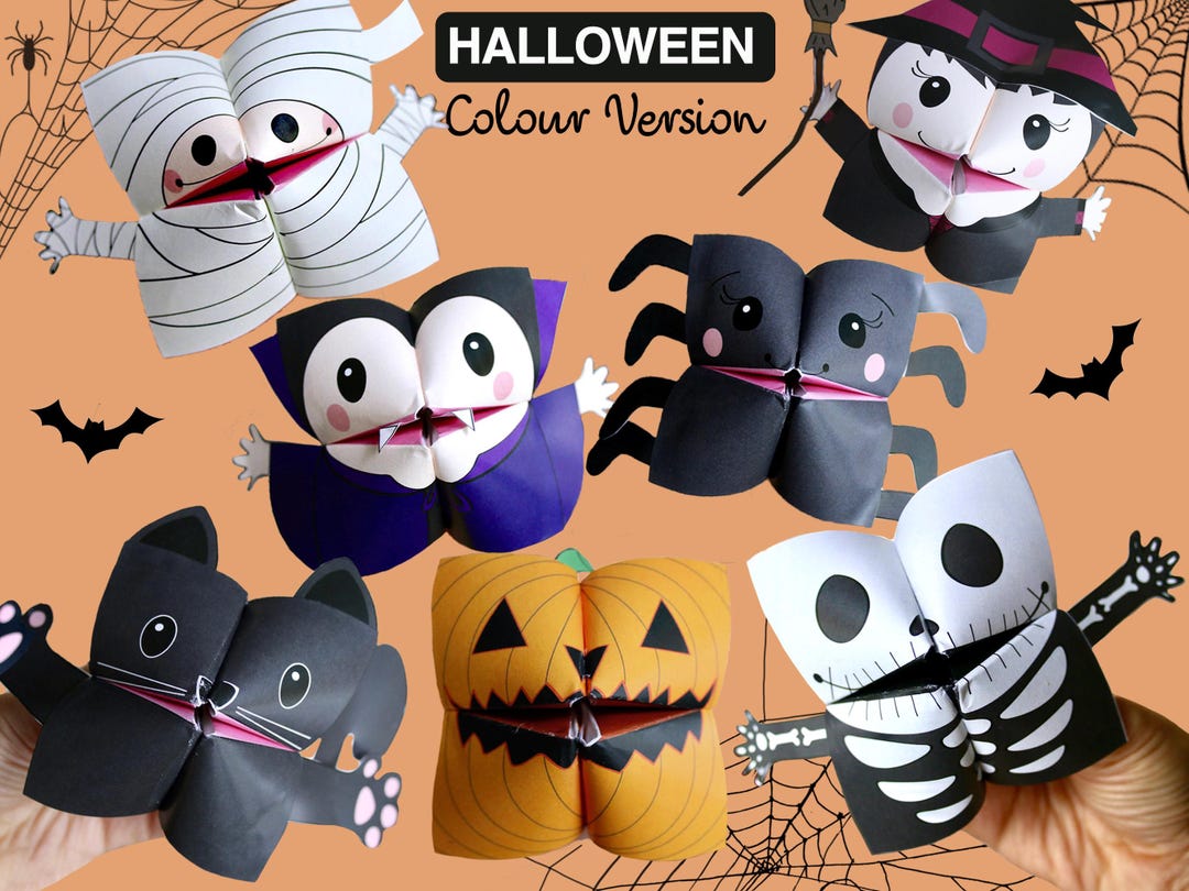 Halloween Cootie Catchers Set | Printable Origami Party Favors (PDF ...