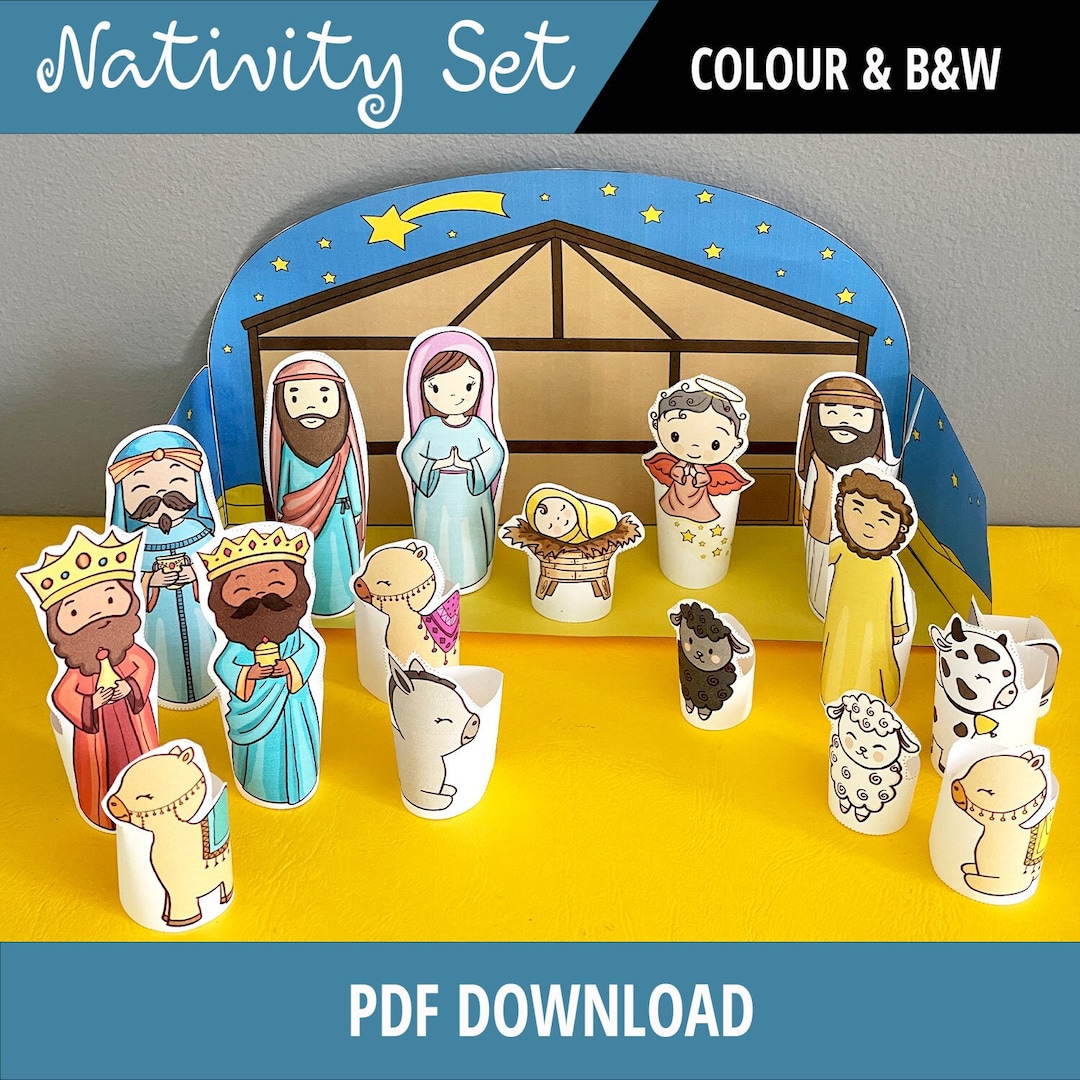 PRINTABLE NATIVITY Set Characters and Finger Puppets PDF - Etsy