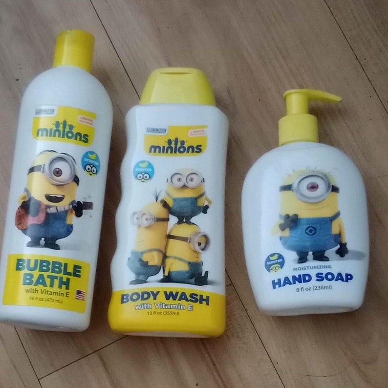 Minions Banana Body Wash, Hand Wash & Shampoo Trio – Licensed Kids Bath ...