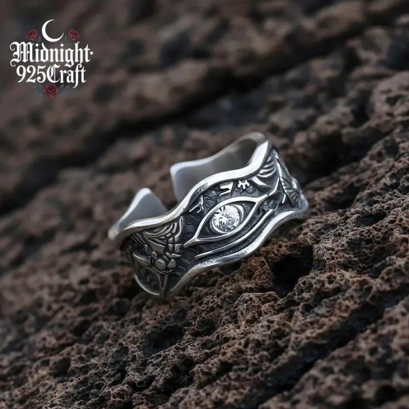 Open Band Ring Evil Eye - Etsy