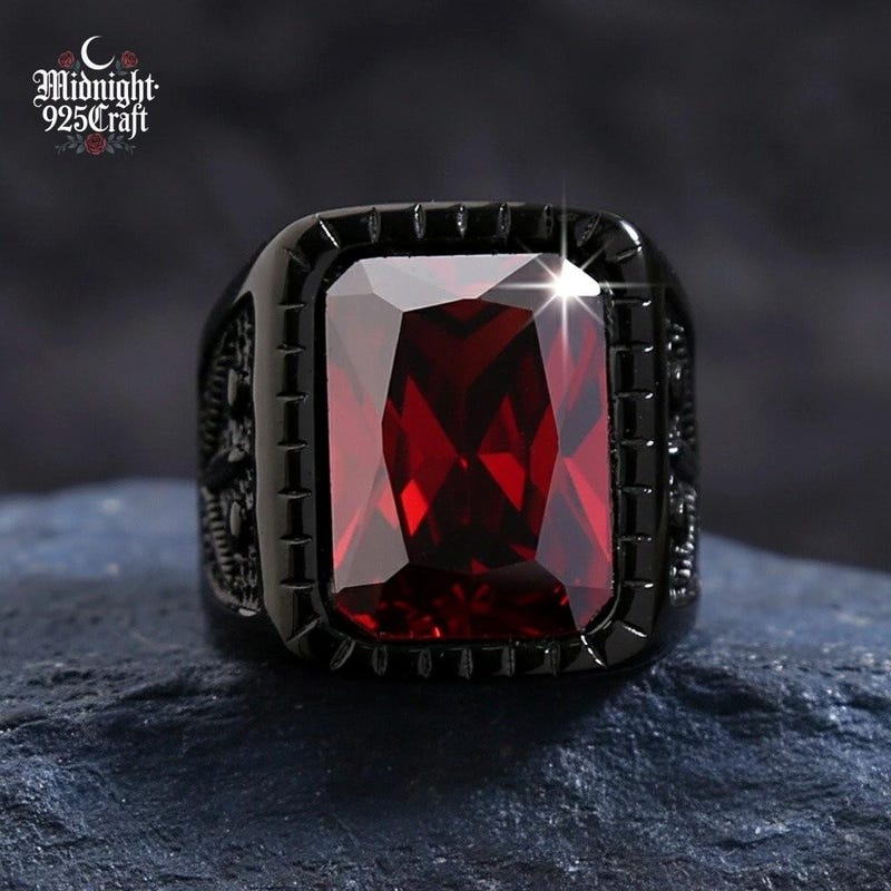 Red Stone Ring - Etsy