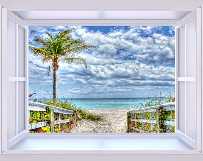Tropical Beach Through the Open Window Fine Art Print - Etsy