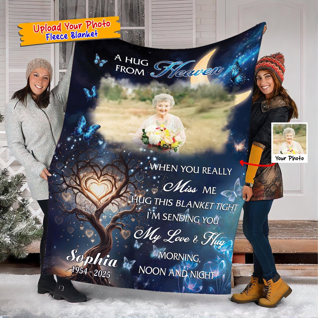 To My Love A Hug From Heaven - Memorial Personalized Custom Blanket ...