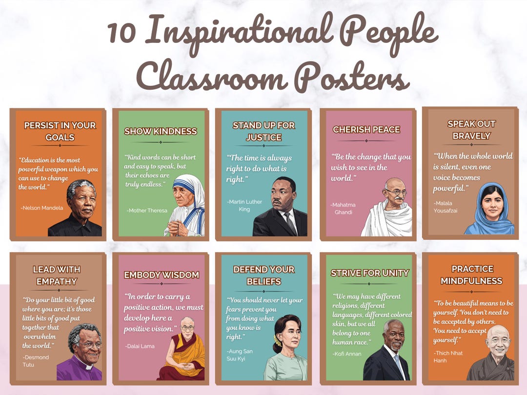 Inspirational People Classroom Posters - Etsy Canada