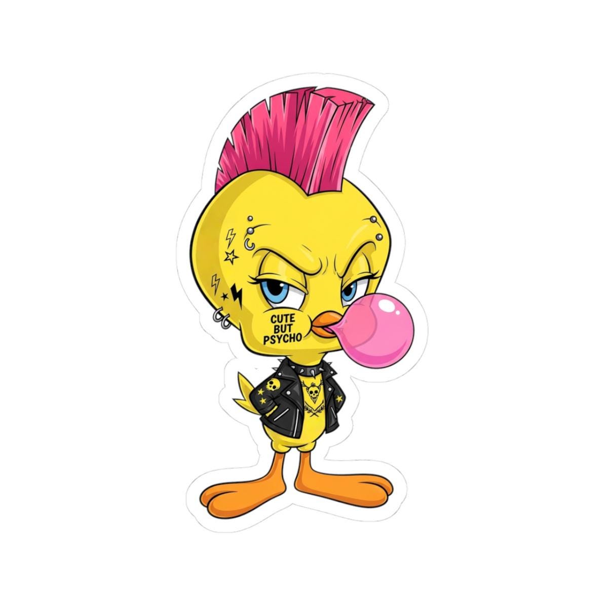 Punk Tweety Stickers, Vinyl Decals, Alternative Cartoon Laptop ...